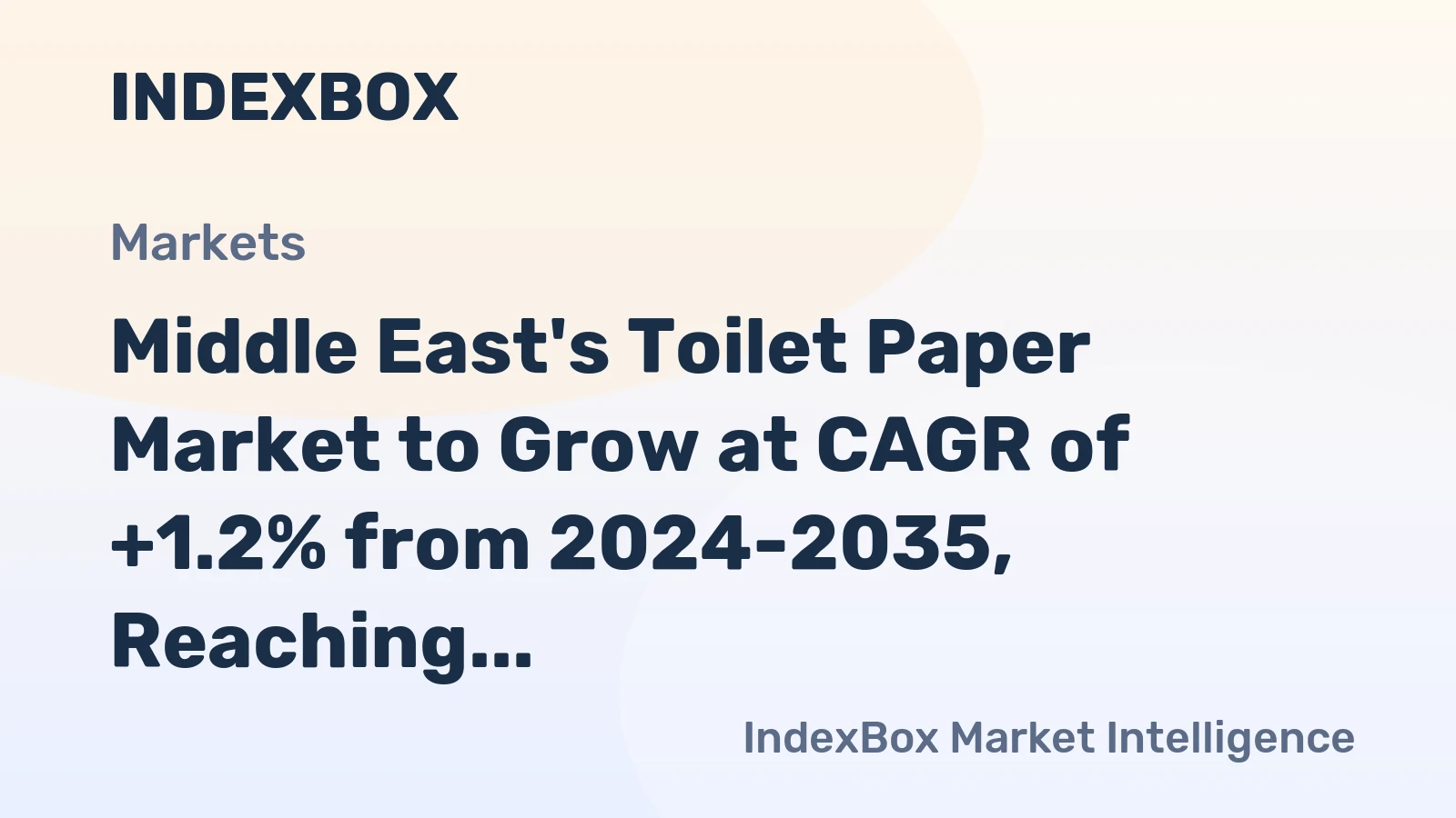 Middle East's Toilet Paper Market to Grow at CAGR of +1.2% from 2024-2035, Reaching $6.8B by 2035