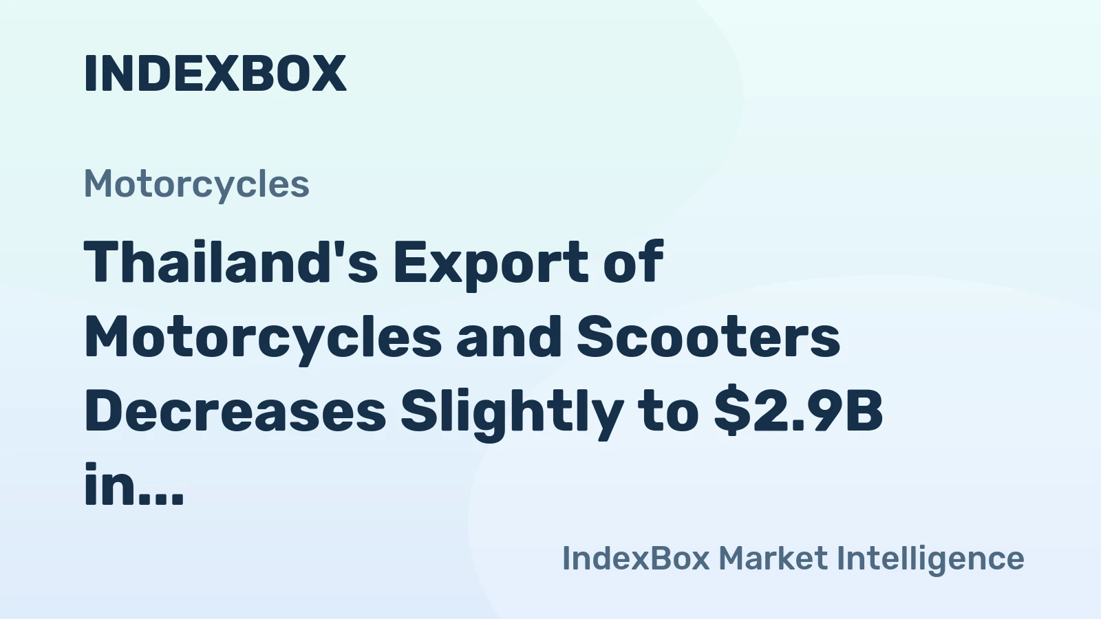 Thailand's Export of Motorcycles and Scooters Decreases Slightly to $2.9B in 2023