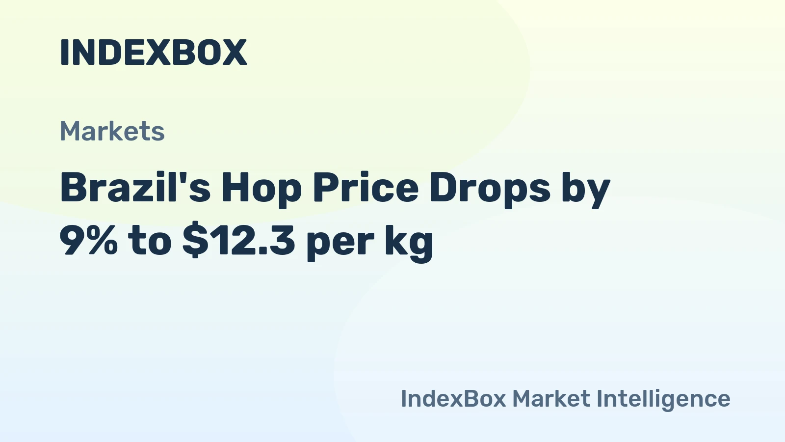 Brazil's Hop Price Drops by 9% to $12.3 per kg