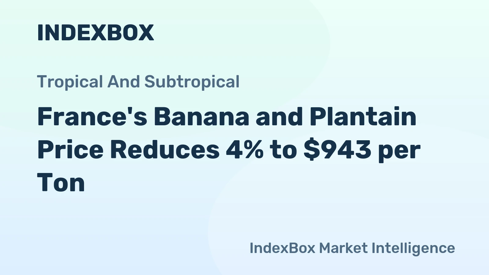 France's Banana and Plantain Price Reduces 4% to $943 per Ton