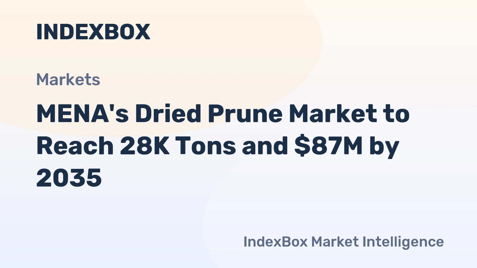 MENA's Dried Prune Market to Reach 28K Tons and $87M by 2035