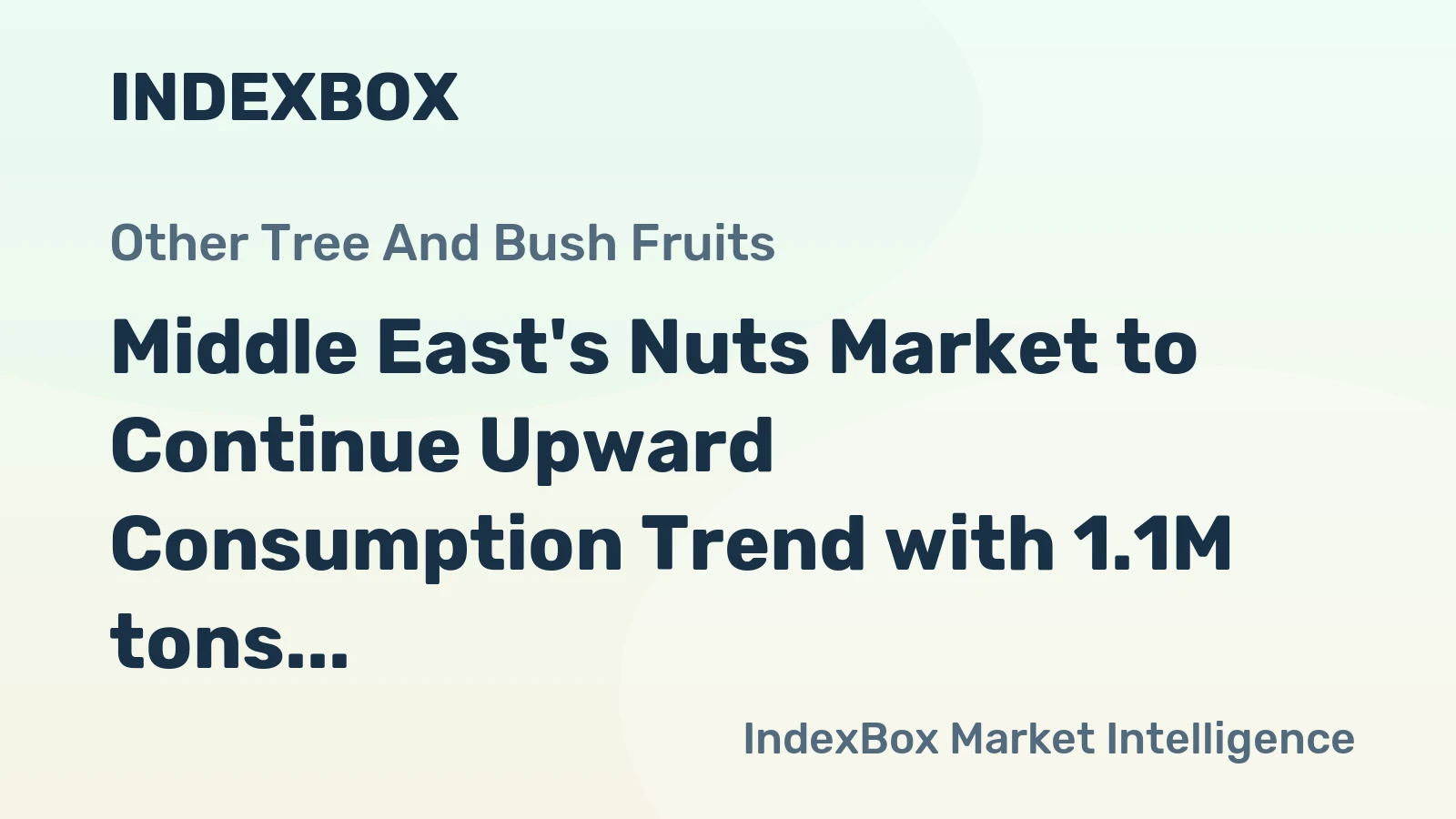 Middle East's Nuts Market to Continue Upward Consumption Trend with 1.1M tons Volume and $8.1B Value Forecast by 2035