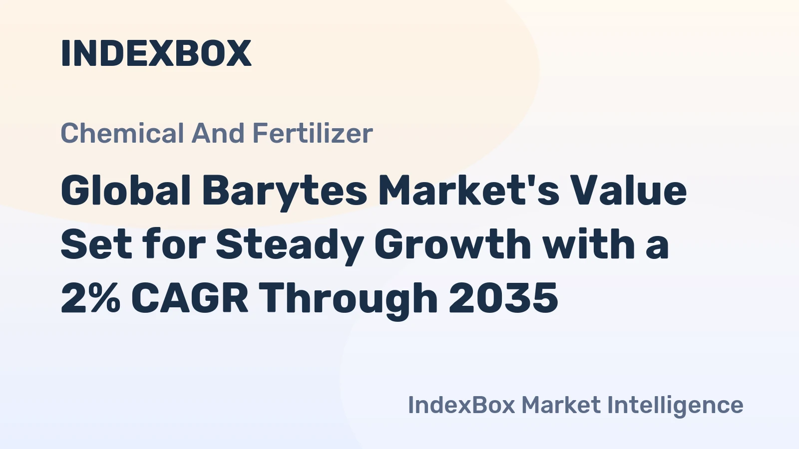 Global Barytes Market's Value Set for Steady Growth with a 2% CAGR Through 2035