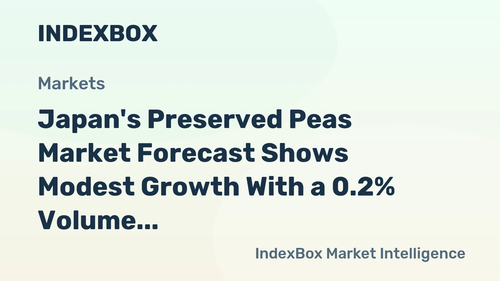 Japan's Preserved Peas Market Forecast Shows Modest Growth With a 0.2% Volume CAGR Through 2035