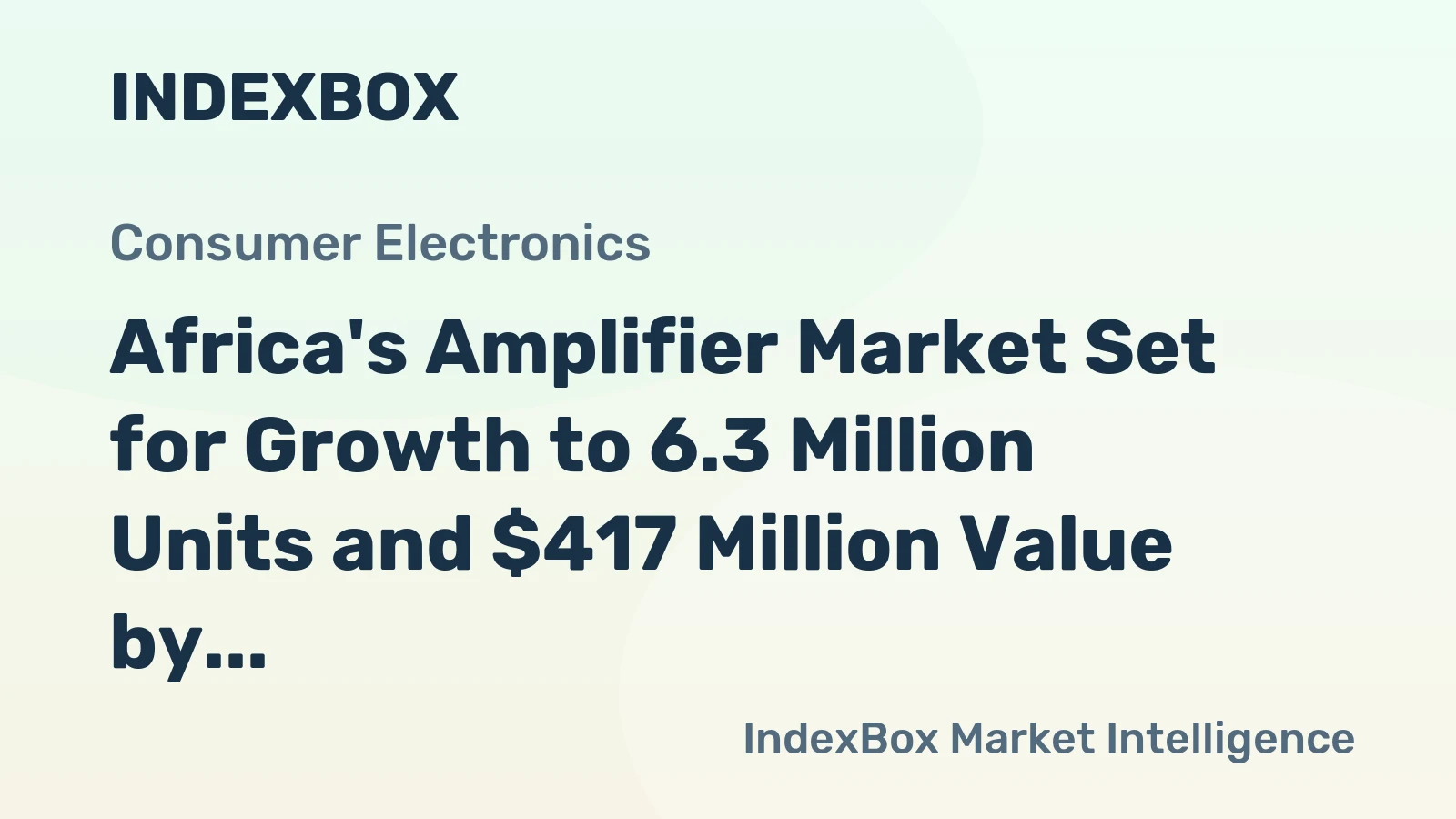 Africa's Amplifier Market Set for Growth to 6.3 Million Units and $417 Million Value by 2035