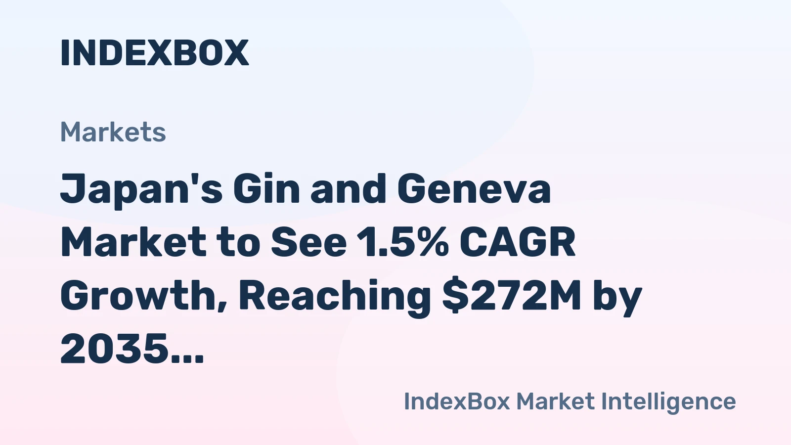 Japan's Gin and Geneva Market to See 1.5% CAGR Growth, Reaching $272M by 2035