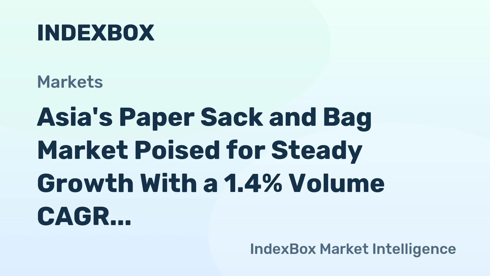 Asia's Paper Sack and Bag Market Poised for Steady Growth With a 1.4% Volume CAGR Through 2035