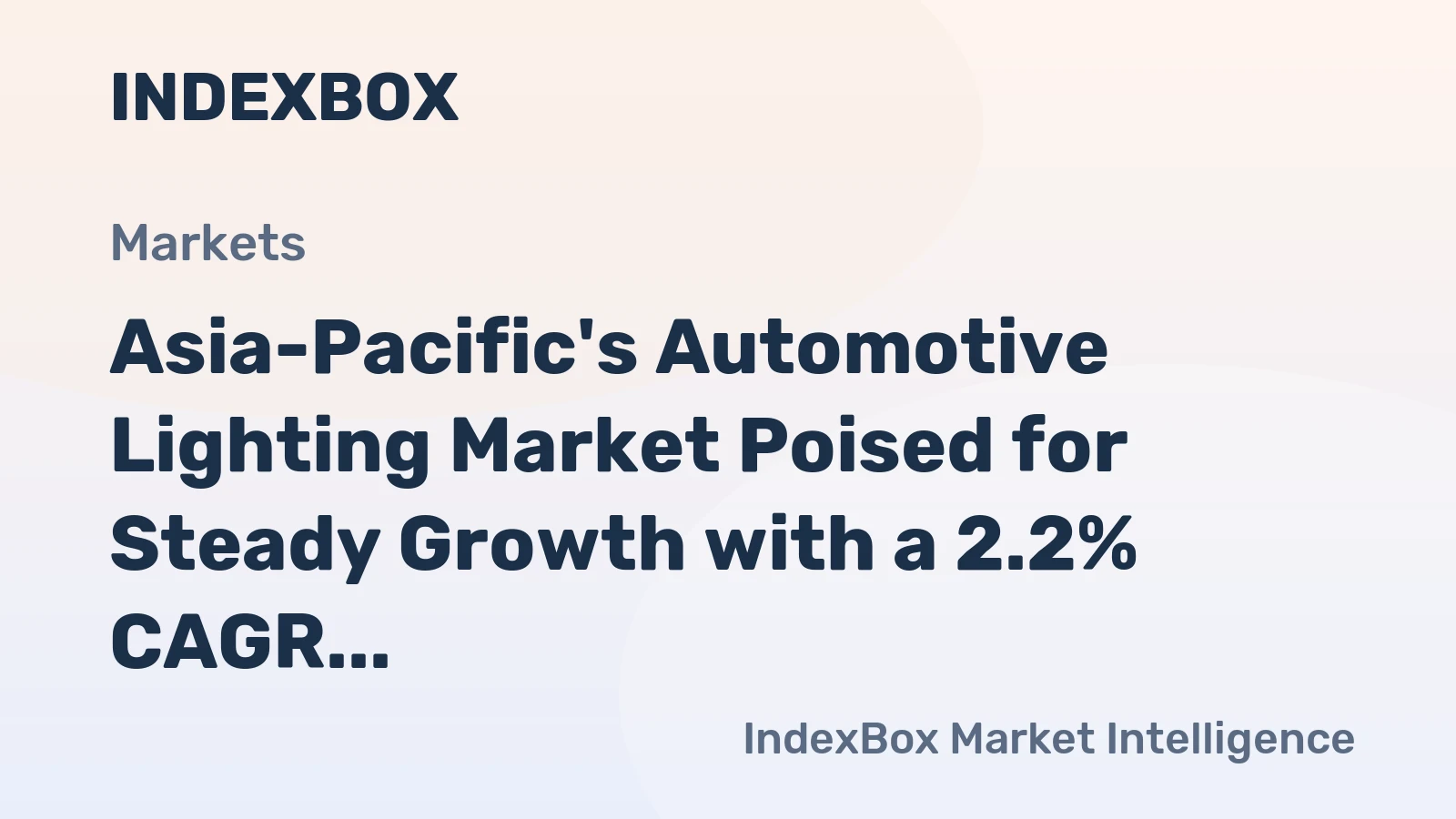 Asia-Pacific's Automotive Lighting Market Poised for Steady Growth with a 2.2% CAGR in Value