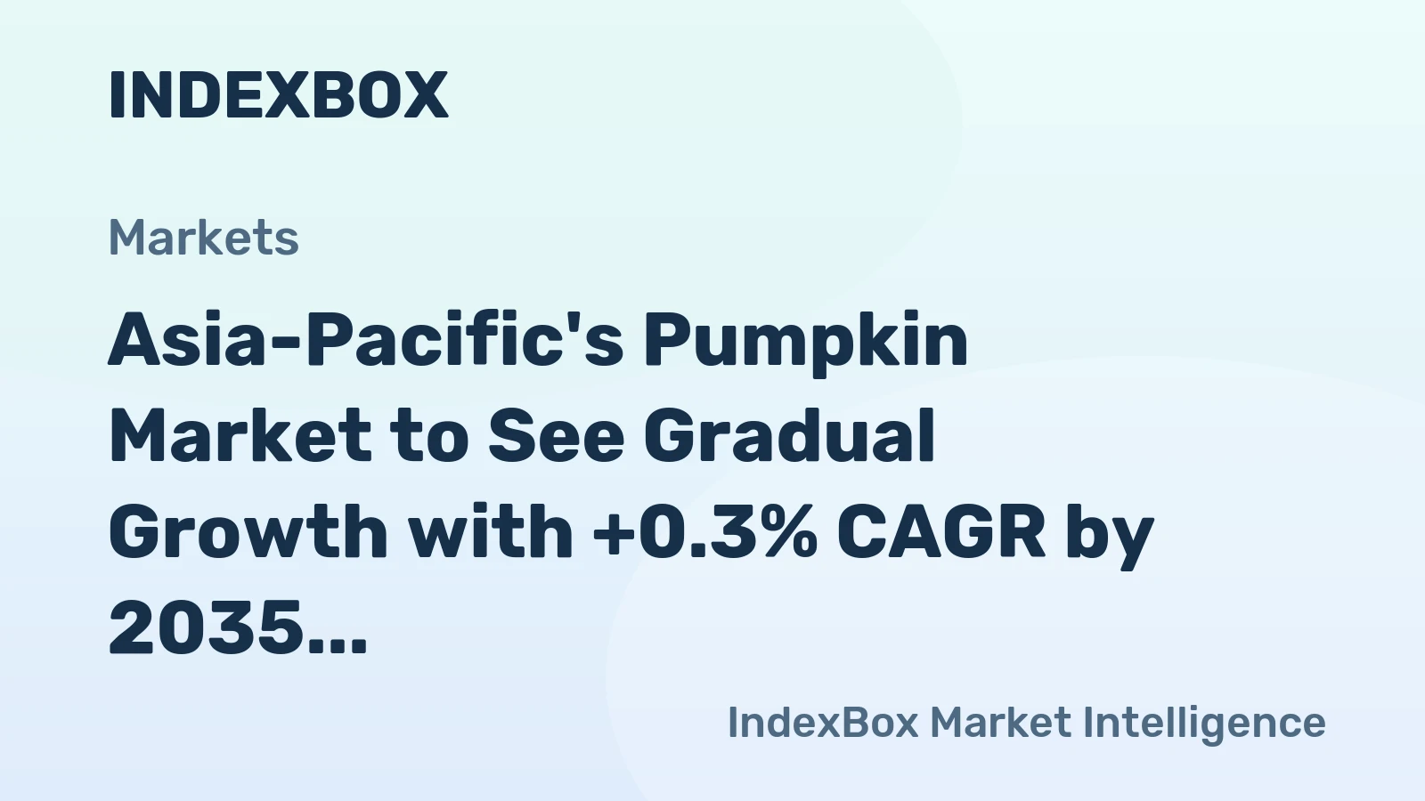 Asia-Pacific's Pumpkin Market to See Gradual Growth with +0.3% CAGR by 2035