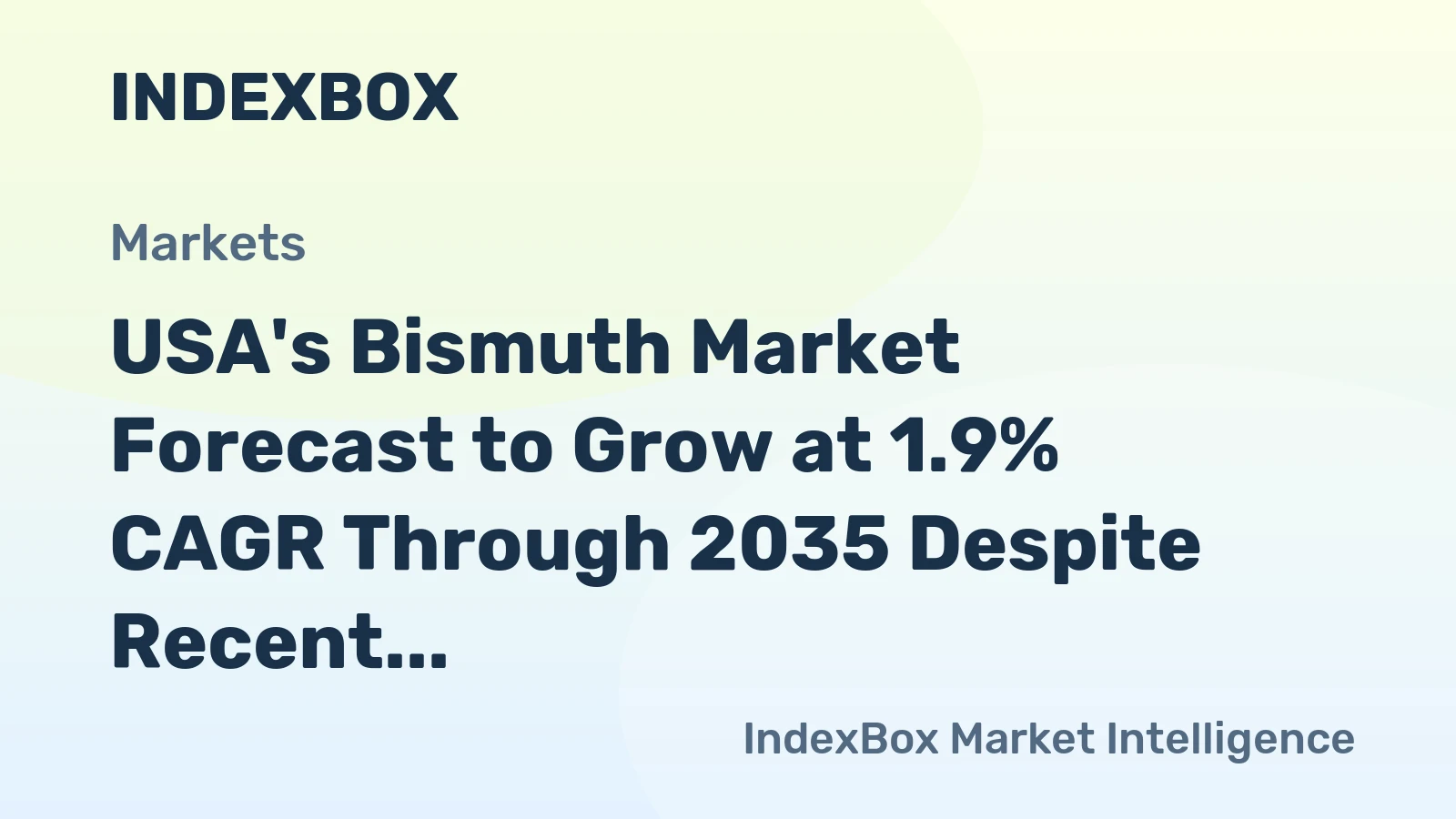 USA's Bismuth Market Forecast to Grow at 1.9% CAGR Through 2035 Despite Recent Contraction