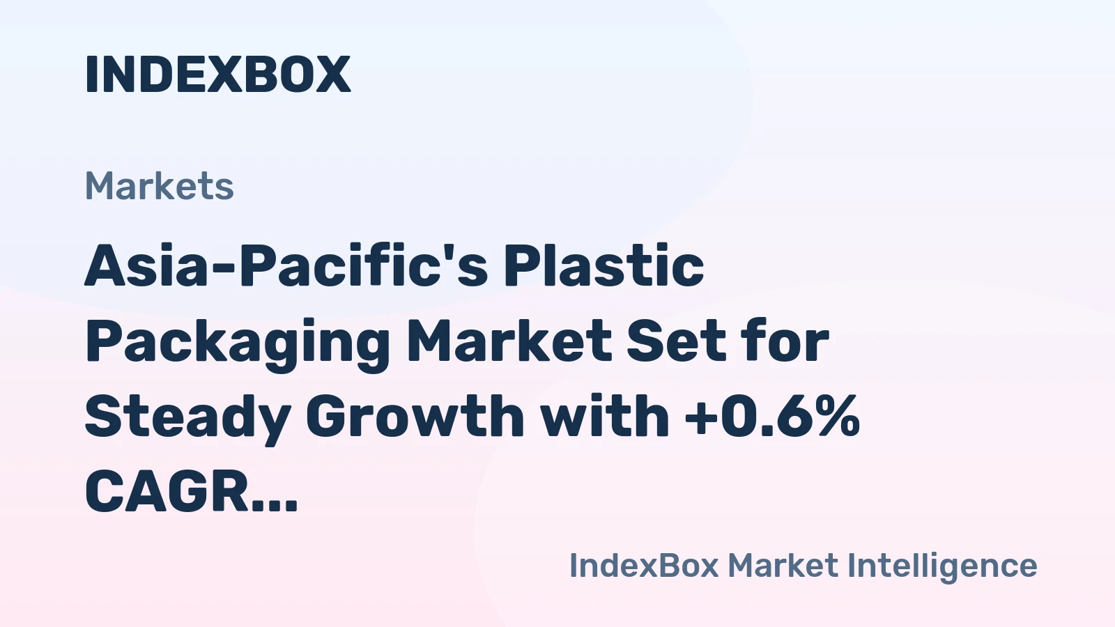Asia-Pacific's Plastic Packaging Market Set for Steady Growth with +0.6% CAGR in Value Through 2035