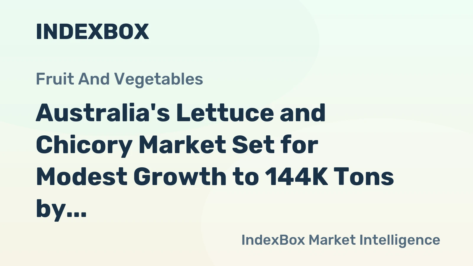 Australia's Lettuce and Chicory Market Set for Modest Growth to 144K Tons by 2035