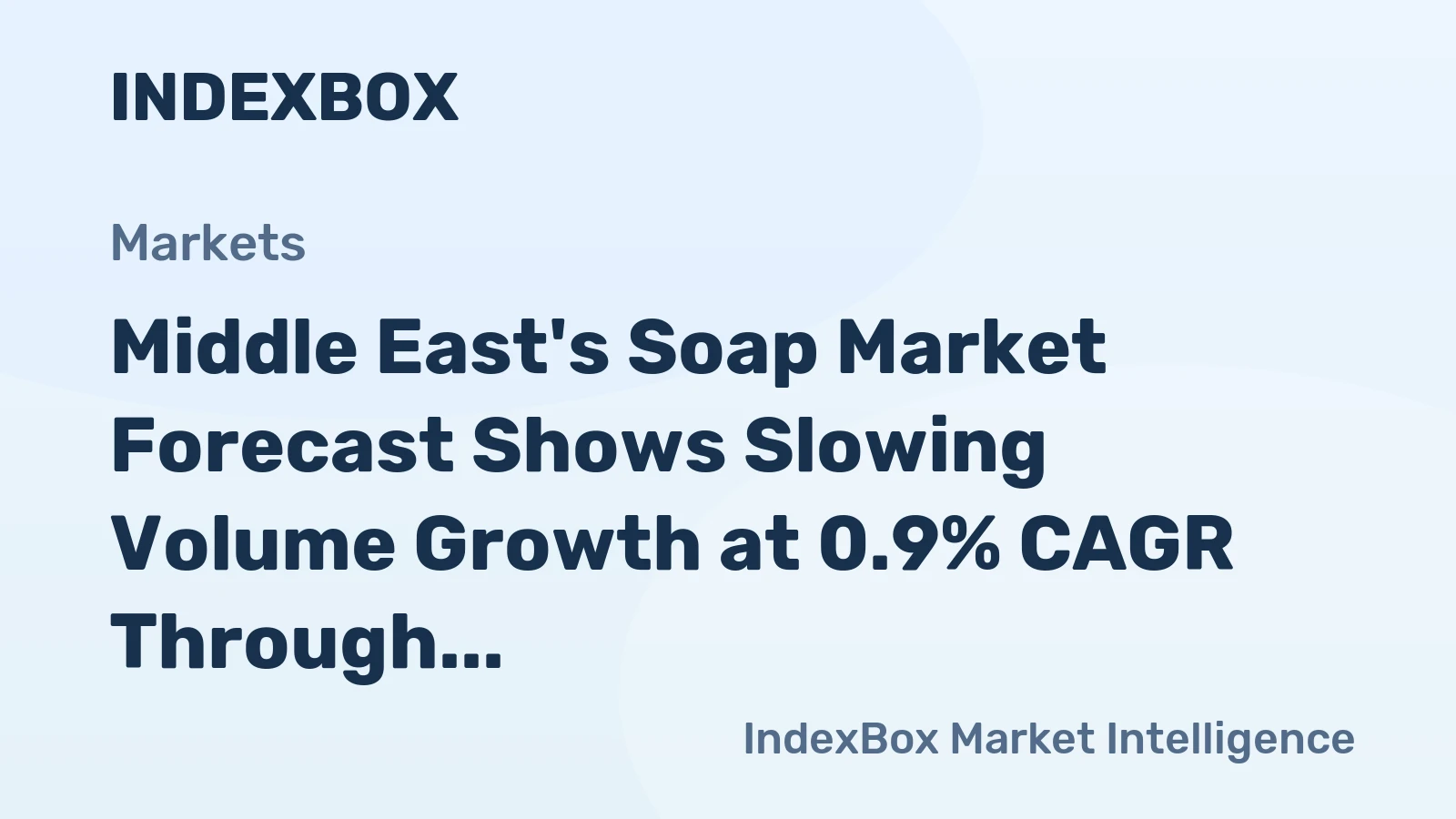 Middle East's Soap Market Forecast Shows Slowing Volume Growth at 0.9% CAGR Through 2035