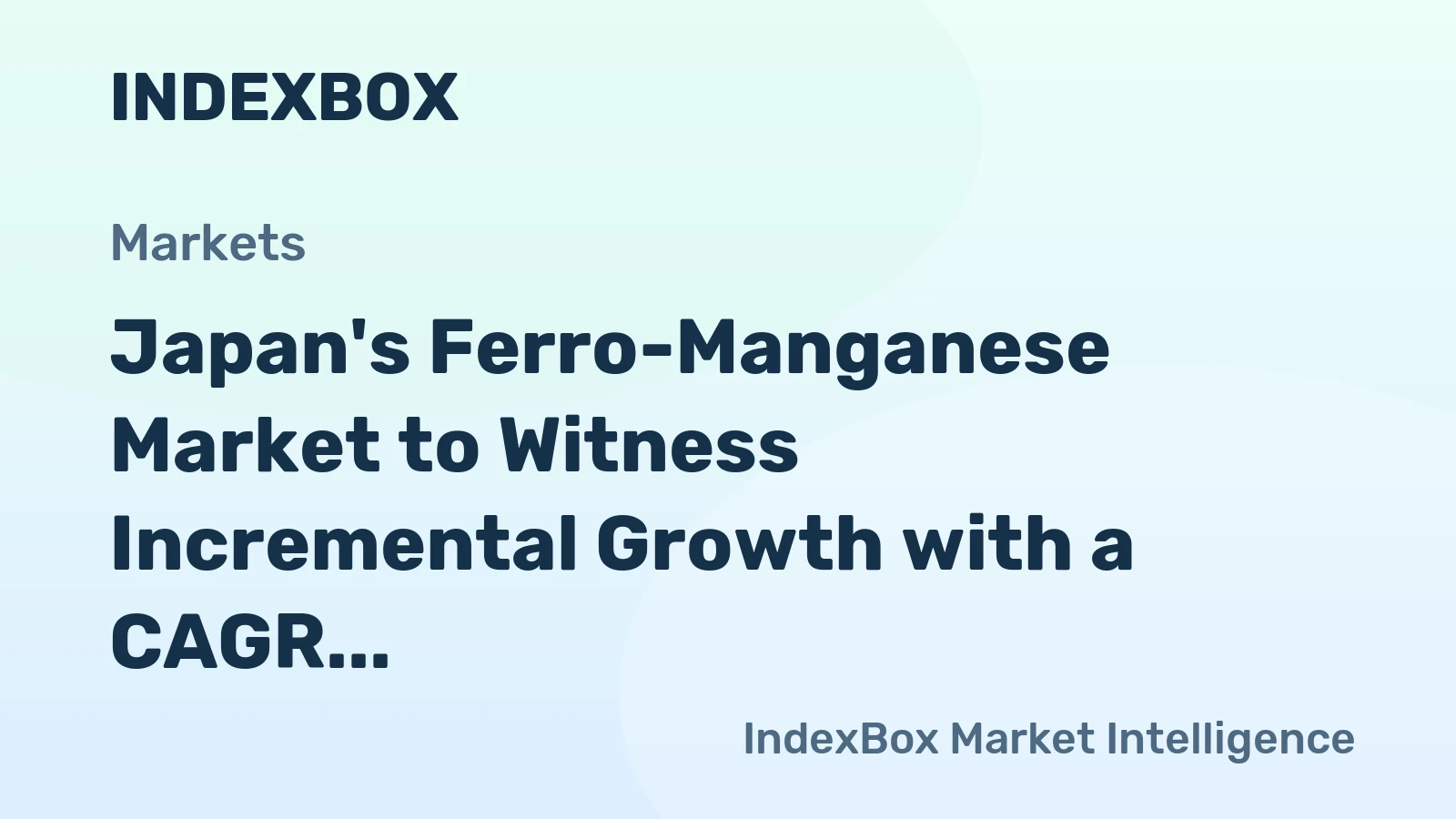Japan's Ferro-Manganese Market to Witness Incremental Growth with a CAGR of +0.3% by 2035