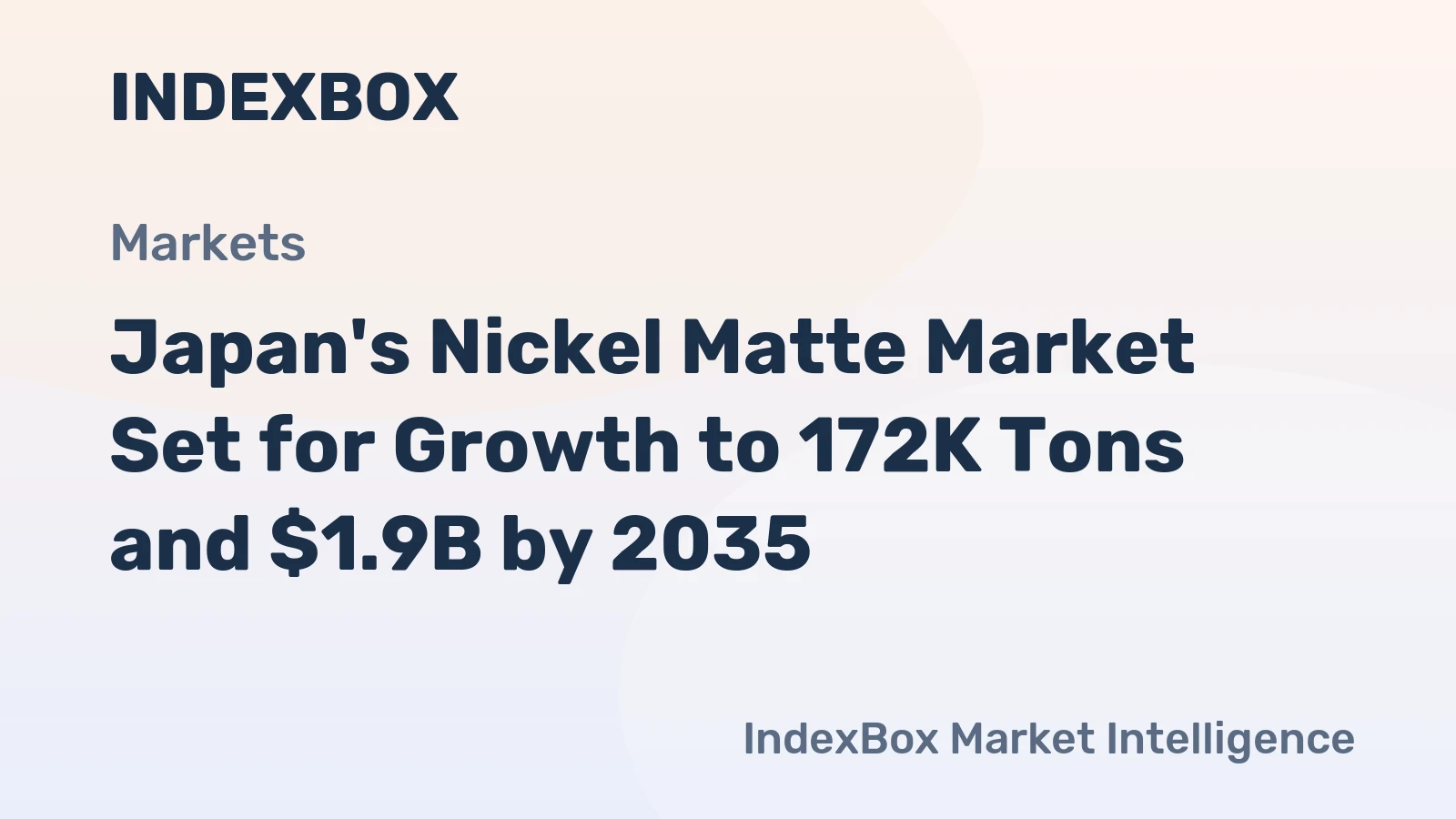 Japan's Nickel Matte Market Set for Growth to 172K Tons and $1.9B by 2035