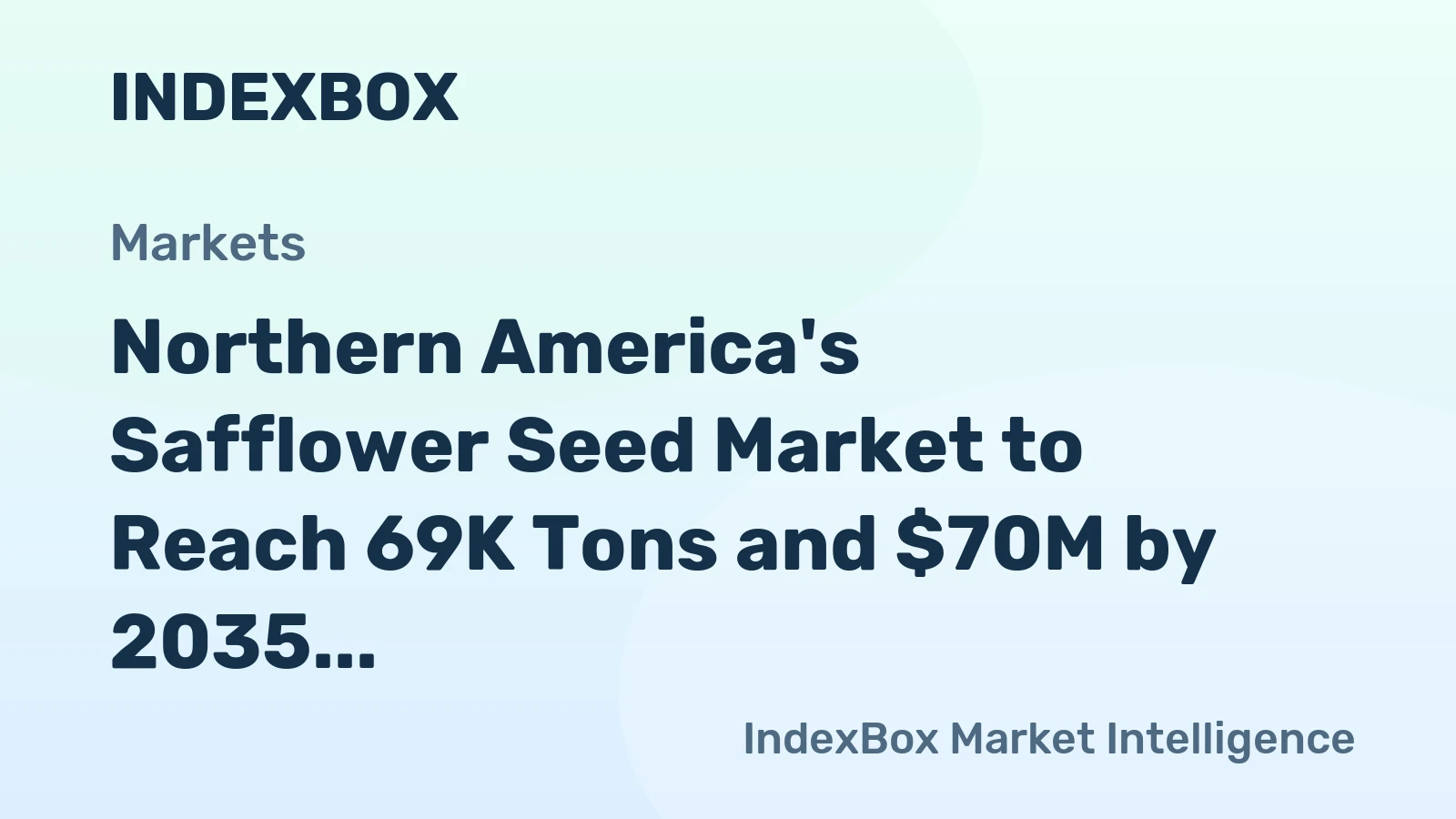 Northern America's Safflower Seed Market to Reach 69K Tons and $70M by 2035 Amid Modest Growth