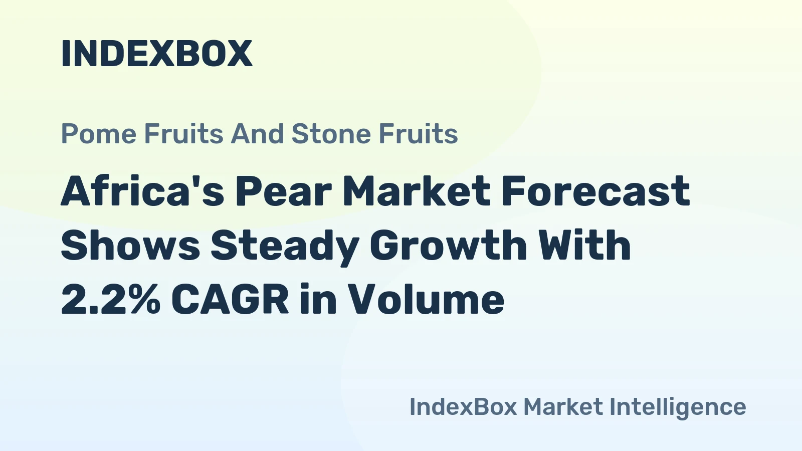 Africa's Pear Market Forecast Shows Steady Growth With 2.2% CAGR in Volume
