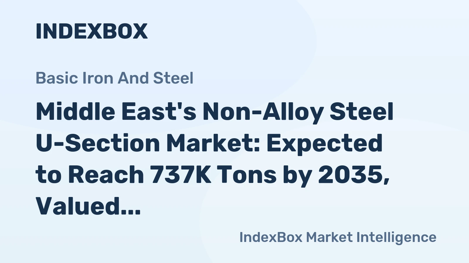 Middle East's Non-Alloy Steel U-Section Market: Expected to Reach 737K Tons by 2035, Valued at $584M