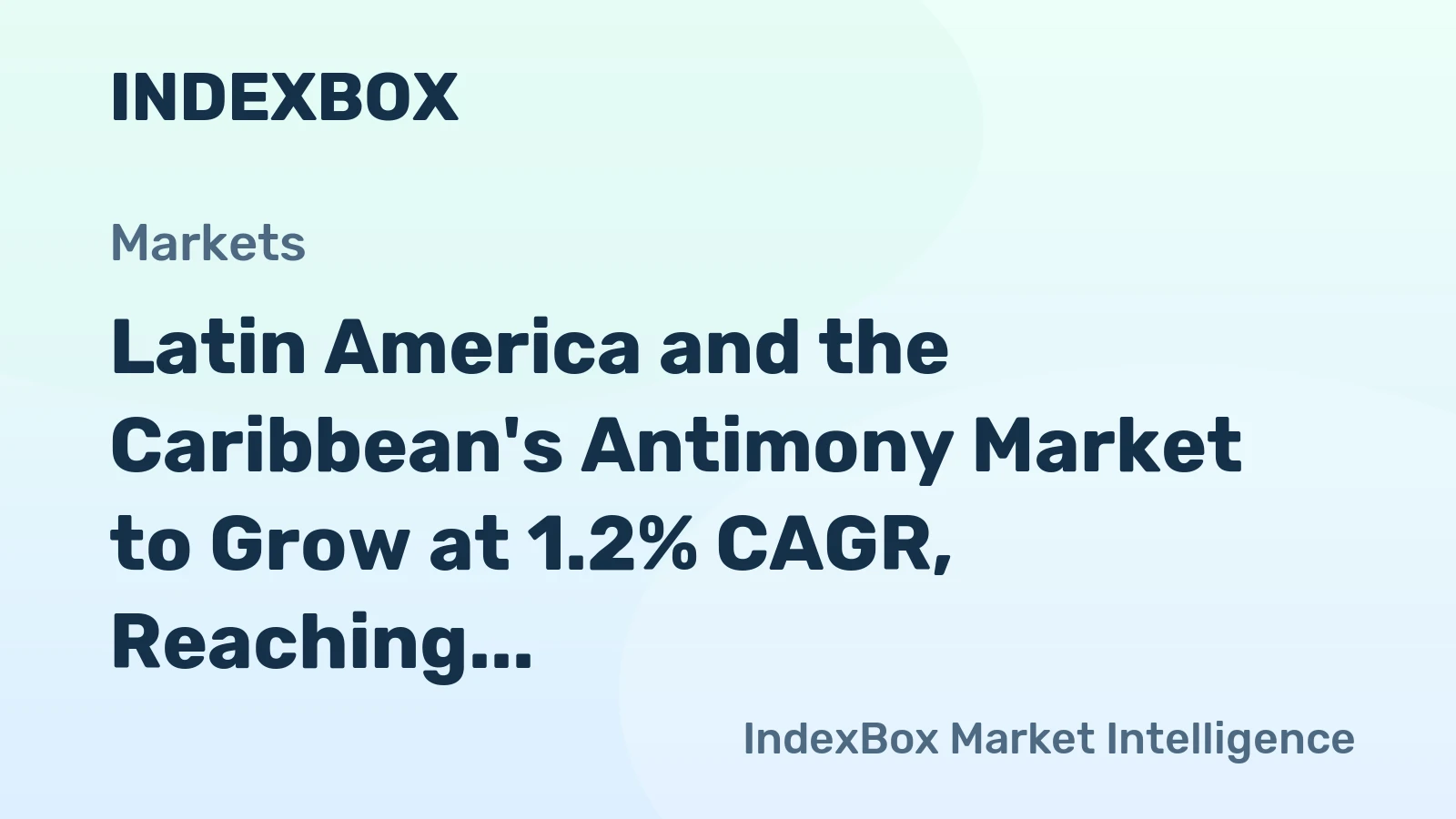 Latin America and the Caribbean's Antimony Market to Grow at 1.2% CAGR, Reaching 23K Tons by 2035 on Upward Consumption Trend.