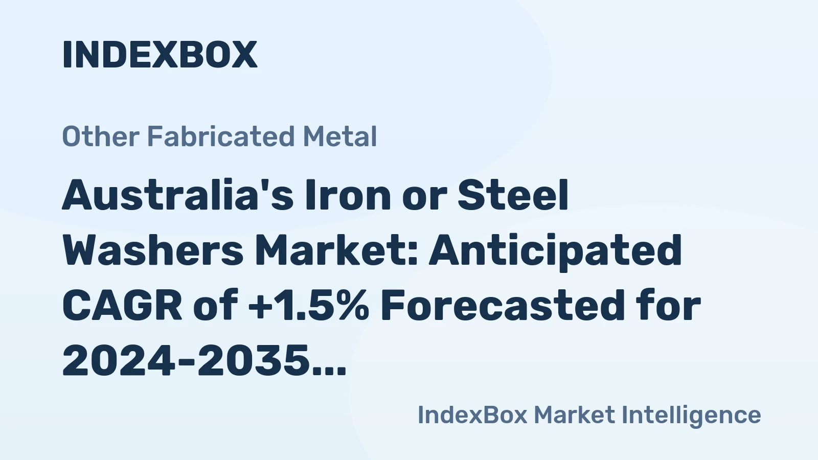 Australia's Iron or Steel Washers Market: Anticipated CAGR of +1.5% Forecasted for 2024-2035