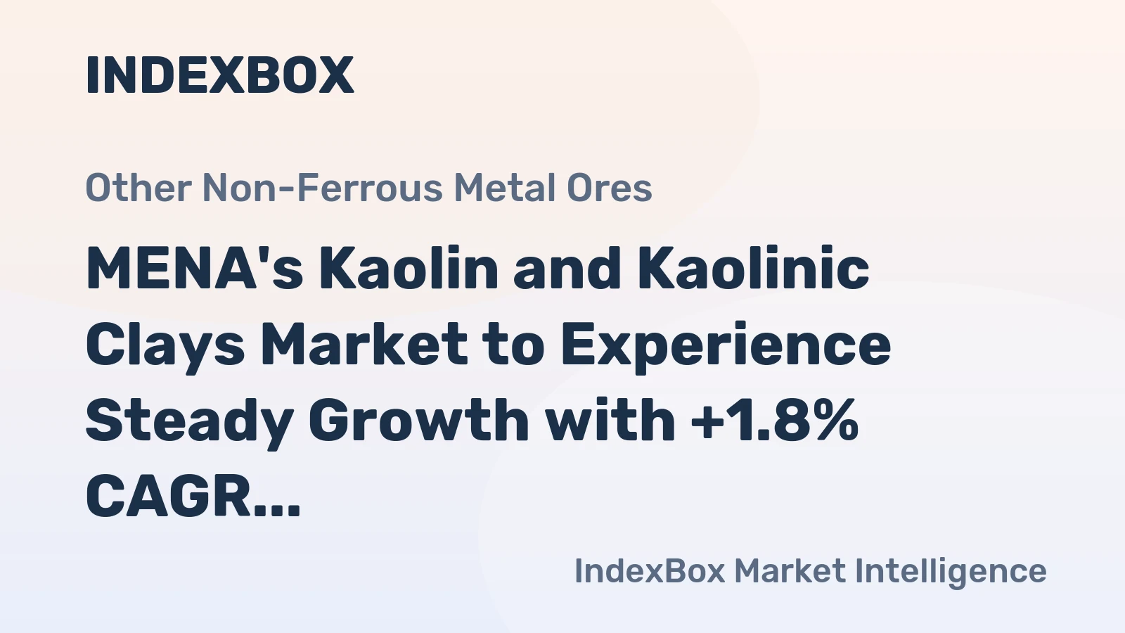 MENA's Kaolin and Kaolinic Clays Market to Experience Steady Growth with +1.8% CAGR from 2024 to 2035