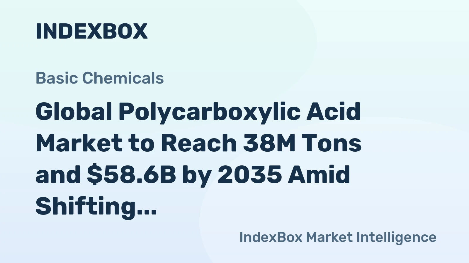 Global Polycarboxylic Acid Market to Reach 38M Tons and $58.6B by 2035 Amid Shifting Trade Flows