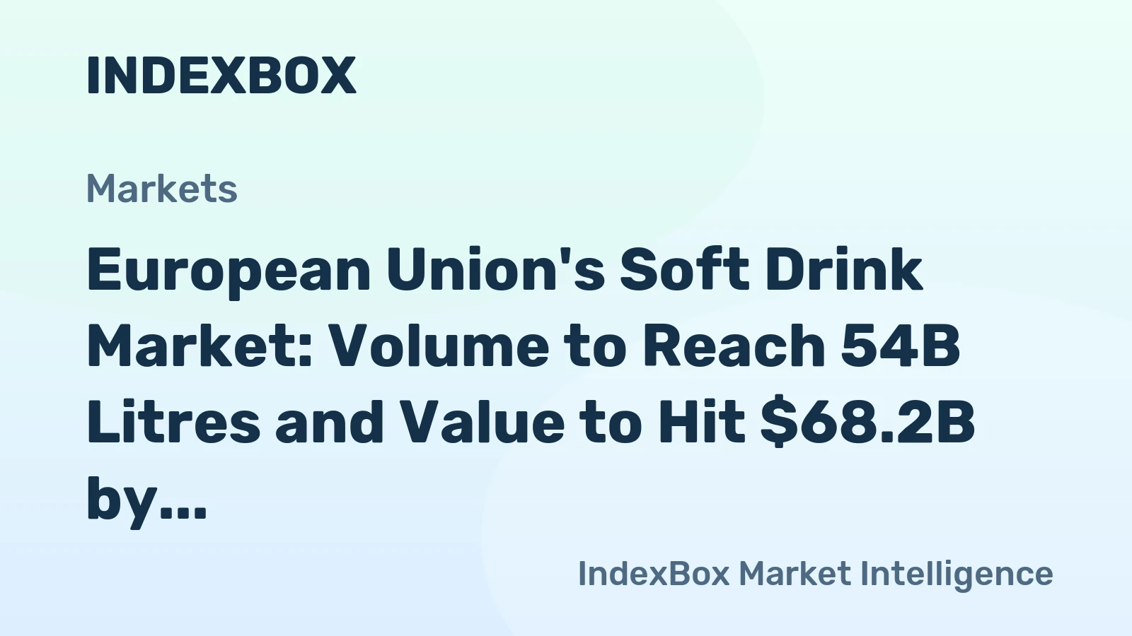 European Union's Soft Drink Market: Volume to Reach 54B Litres and Value to Hit $68.2B by 2035