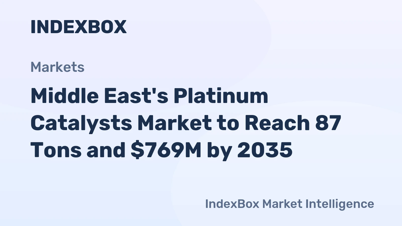 Middle East's Platinum Catalysts Market to Reach 87 Tons and $769M by 2035