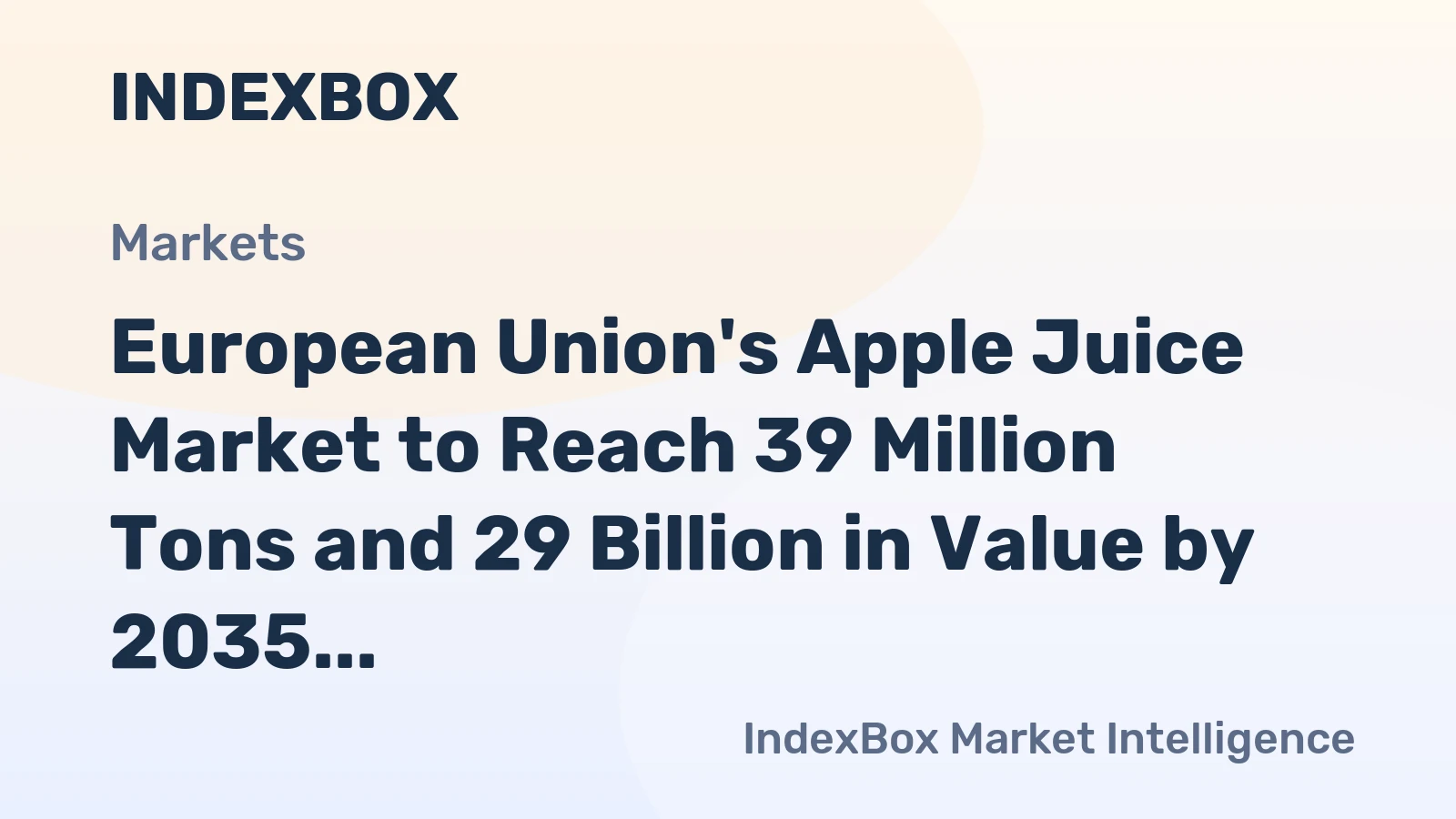 European Union's Apple Juice Market to Reach 39 Million Tons and 29 Billion in Value by 2035