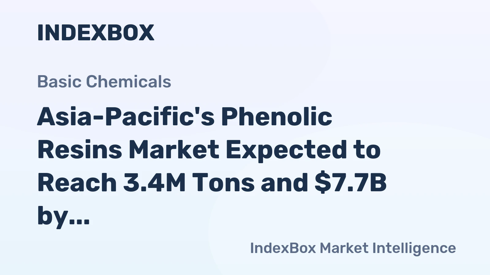 Asia-Pacific's Phenolic Resins Market Expected to Reach 3.4M Tons and $7.7B by 2035