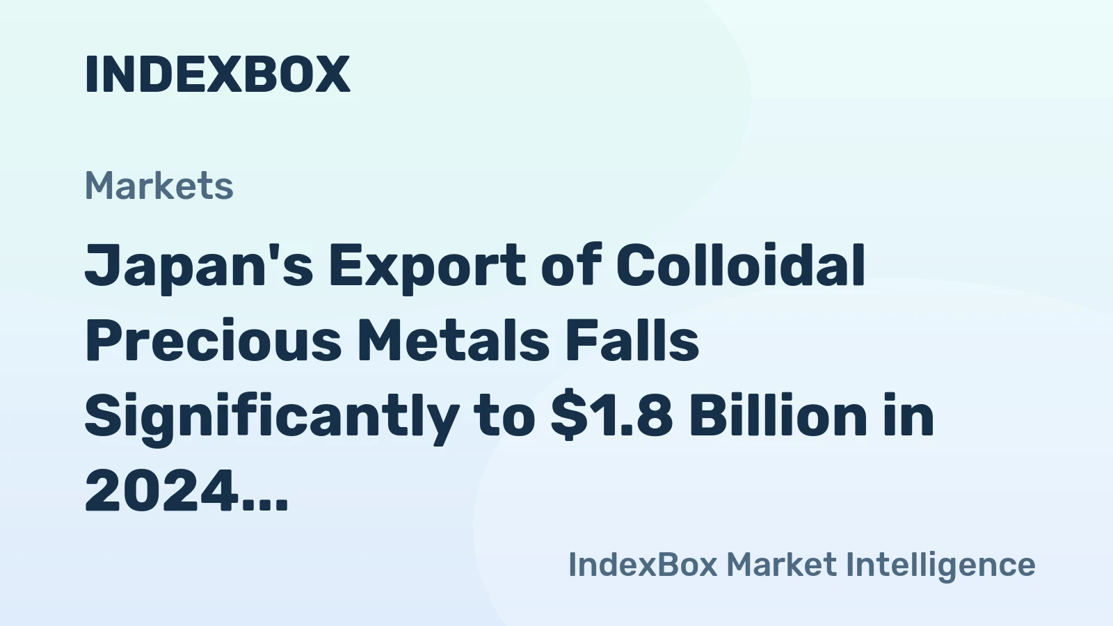 Japan's Export of Colloidal Precious Metals Falls Significantly to $1.8 Billion in 2024