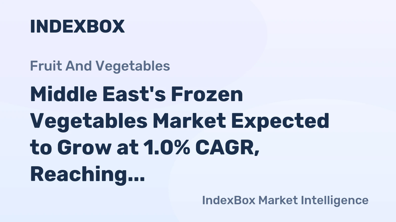 Middle East's Frozen Vegetables Market Expected to Grow at 1.0% CAGR, Reaching $3.7B by 2035