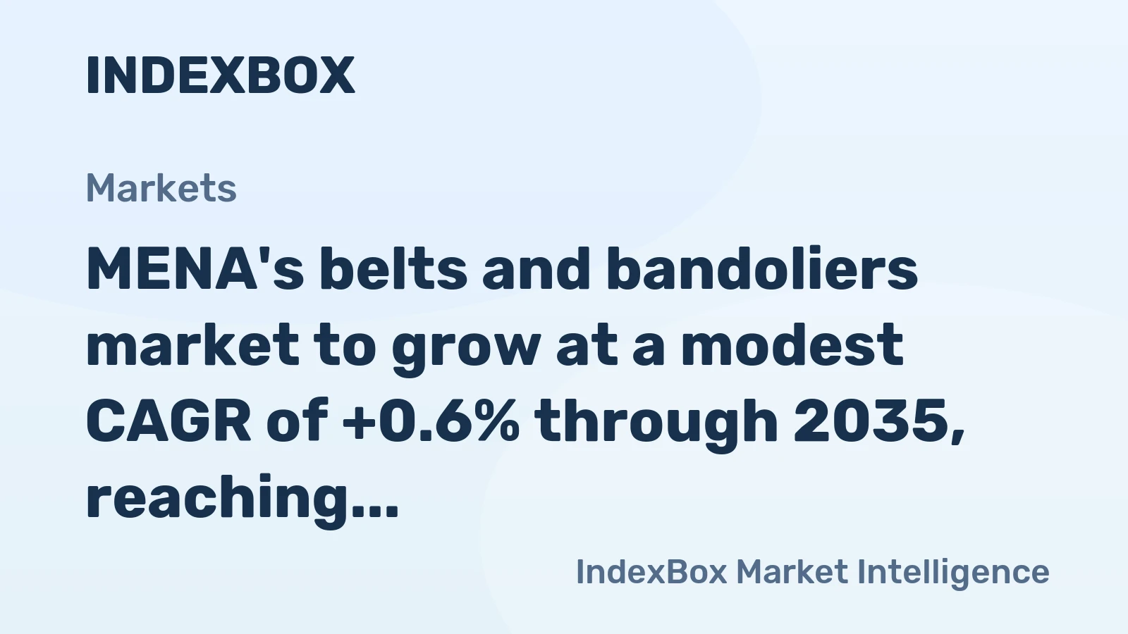 MENA's belts and bandoliers market to grow at a modest CAGR of +0.6% through 2035, reaching 29M units, driven by sustained regional demand.