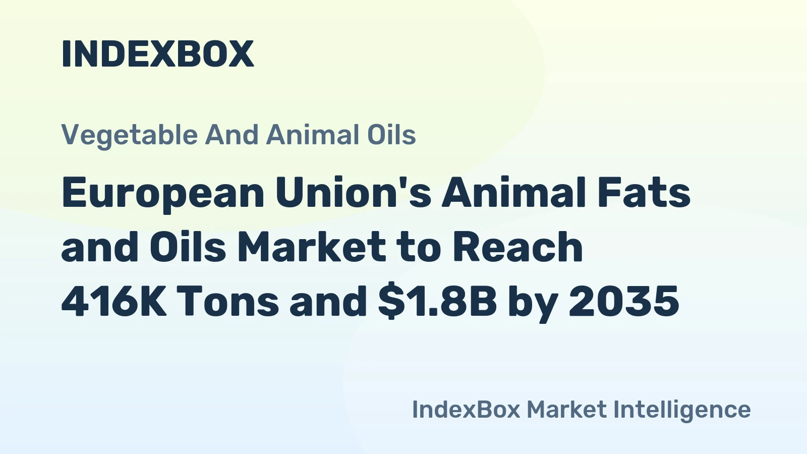 European Union's Animal Fats and Oils Market to Reach 416K Tons and $1.8B by 2035