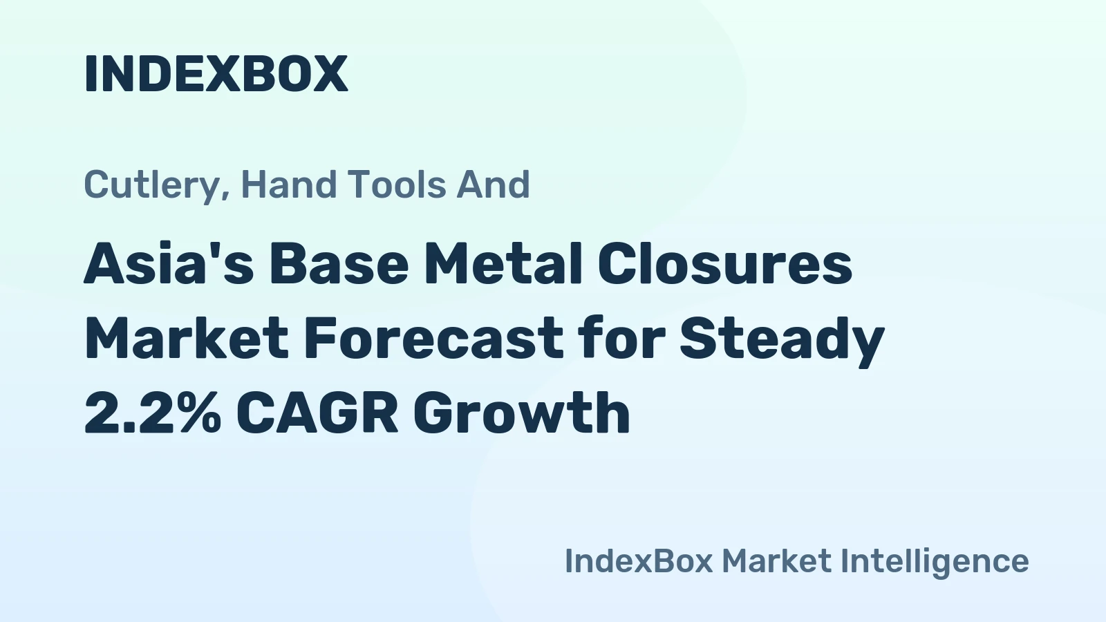 Asia's Base Metal Closures Market Forecast for Steady 2.2% CAGR Growth