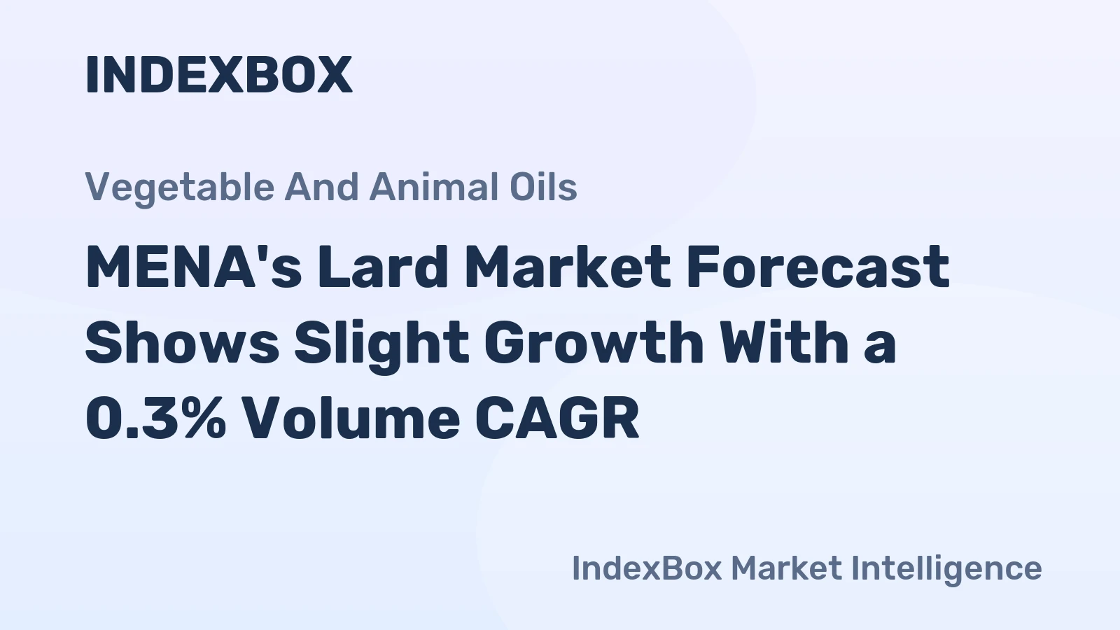 MENA's Lard Market Forecast Shows Slight Growth With a 0.3% Volume CAGR