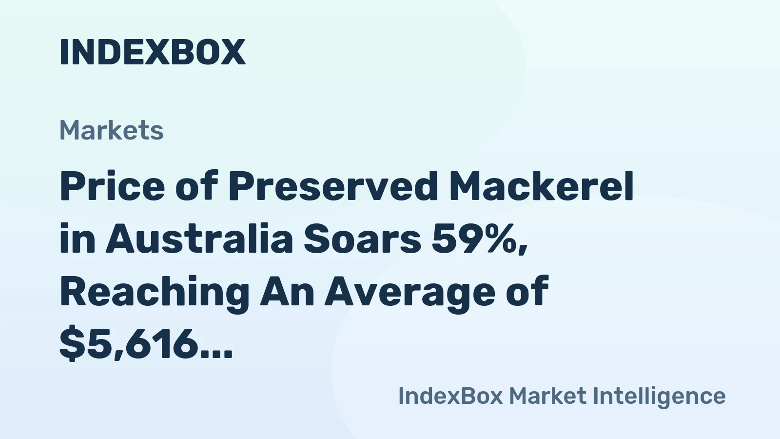 Price of Preserved Mackerel in Australia Soars 59%, Reaching An Average of $5,616 per Ton
