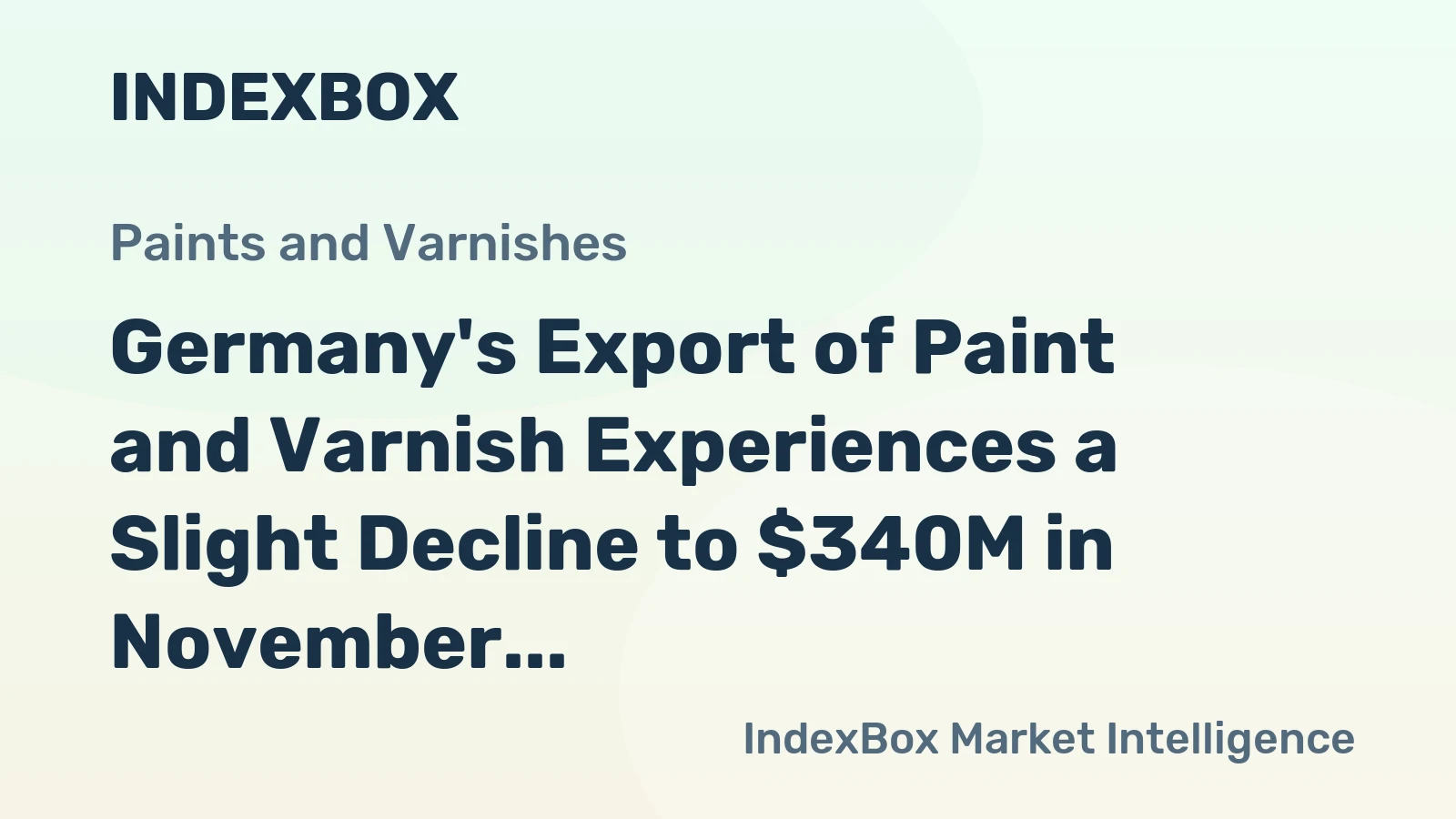 Germany's Export of Paint and Varnish Experiences a Slight Decline to $340M in November 2023