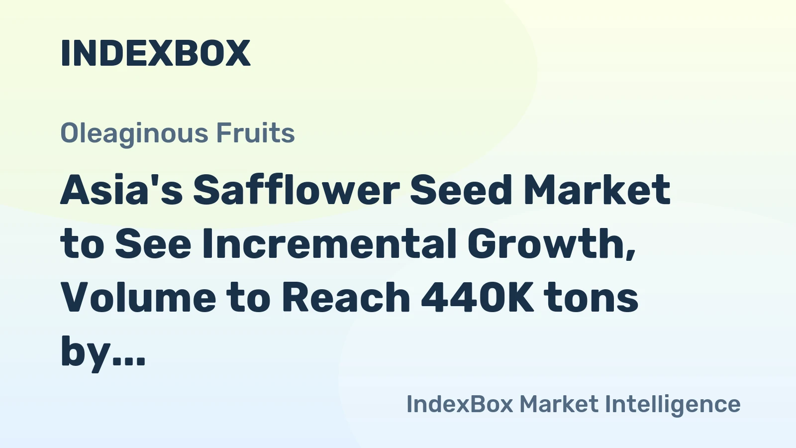 Asia's Safflower Seed Market to See Incremental Growth, Volume to Reach 440K tons by 2035