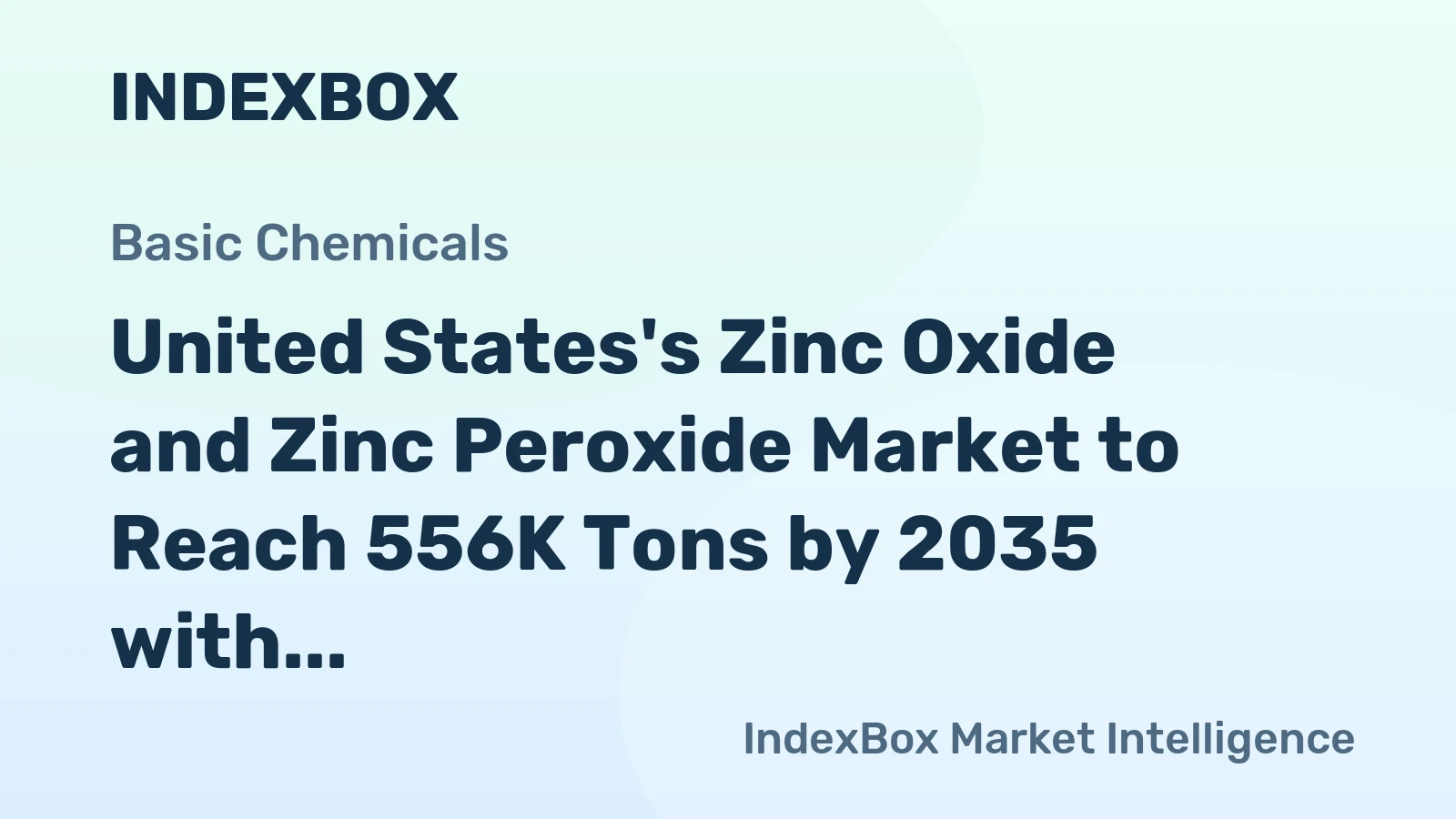United States's Zinc Oxide and Zinc Peroxide Market to Reach 556K Tons by 2035 with Value of $1.2B