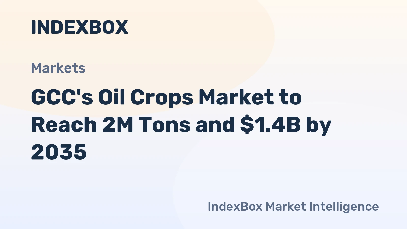 GCC's Oil Crops Market to Reach 2M Tons and $1.4B by 2035