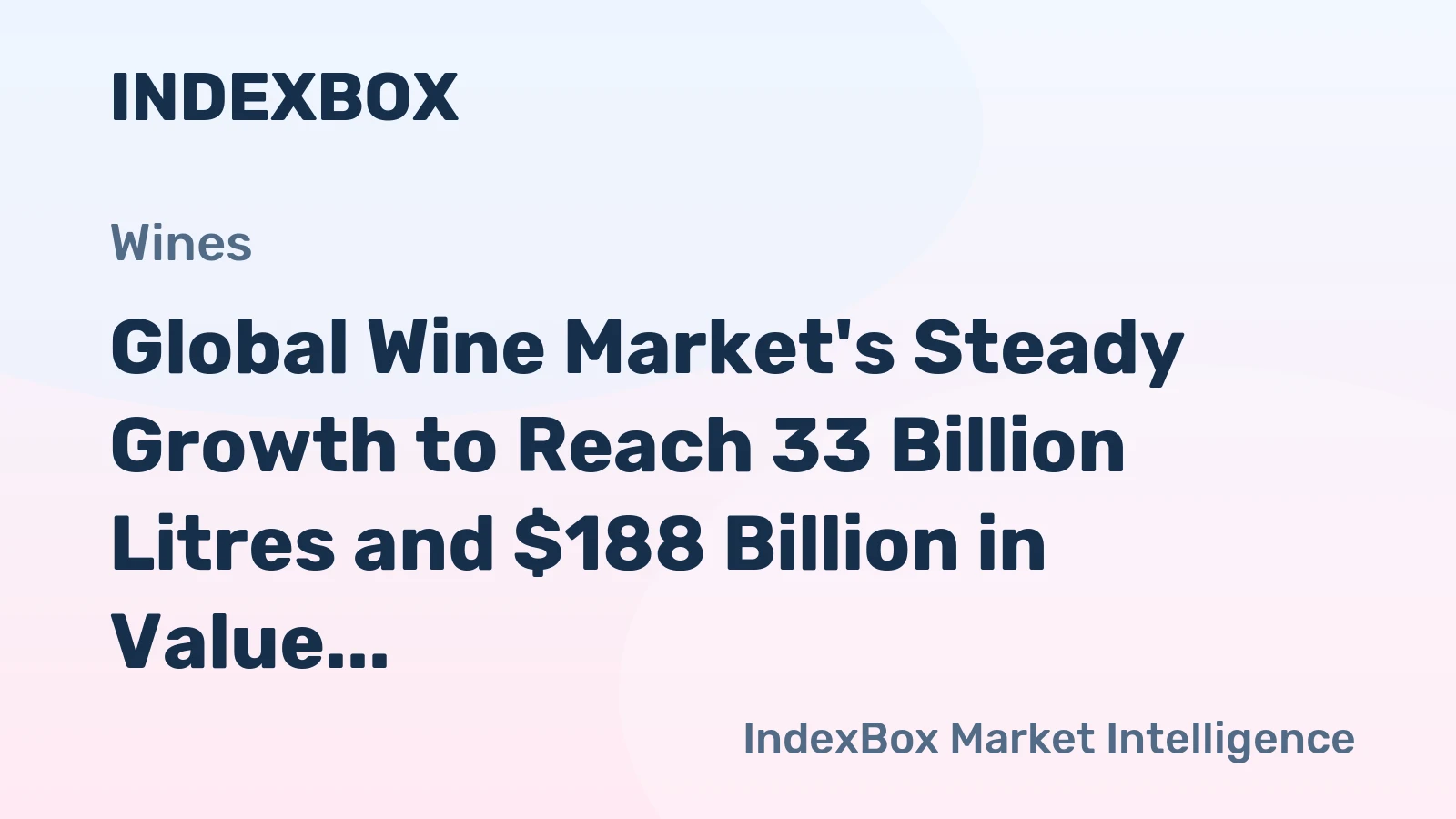 Global Wine Market's Steady Growth to Reach 33 Billion Litres and $188 Billion in Value