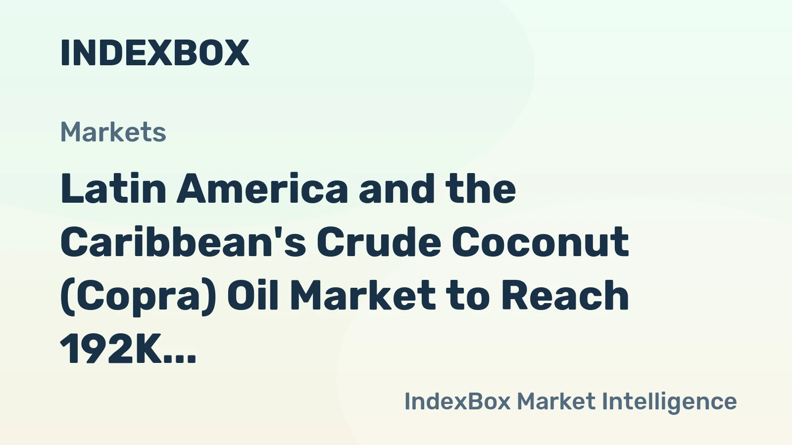 Latin America and the Caribbean's Crude Coconut (Copra) Oil Market to Reach 192K tons by 2035, Valued at $522M