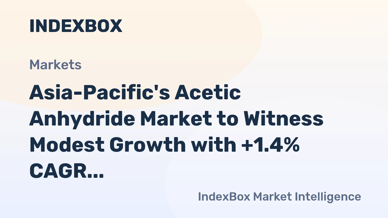 Asia-Pacific's Acetic Anhydride Market to Witness Modest Growth with +1.4% CAGR by 2035