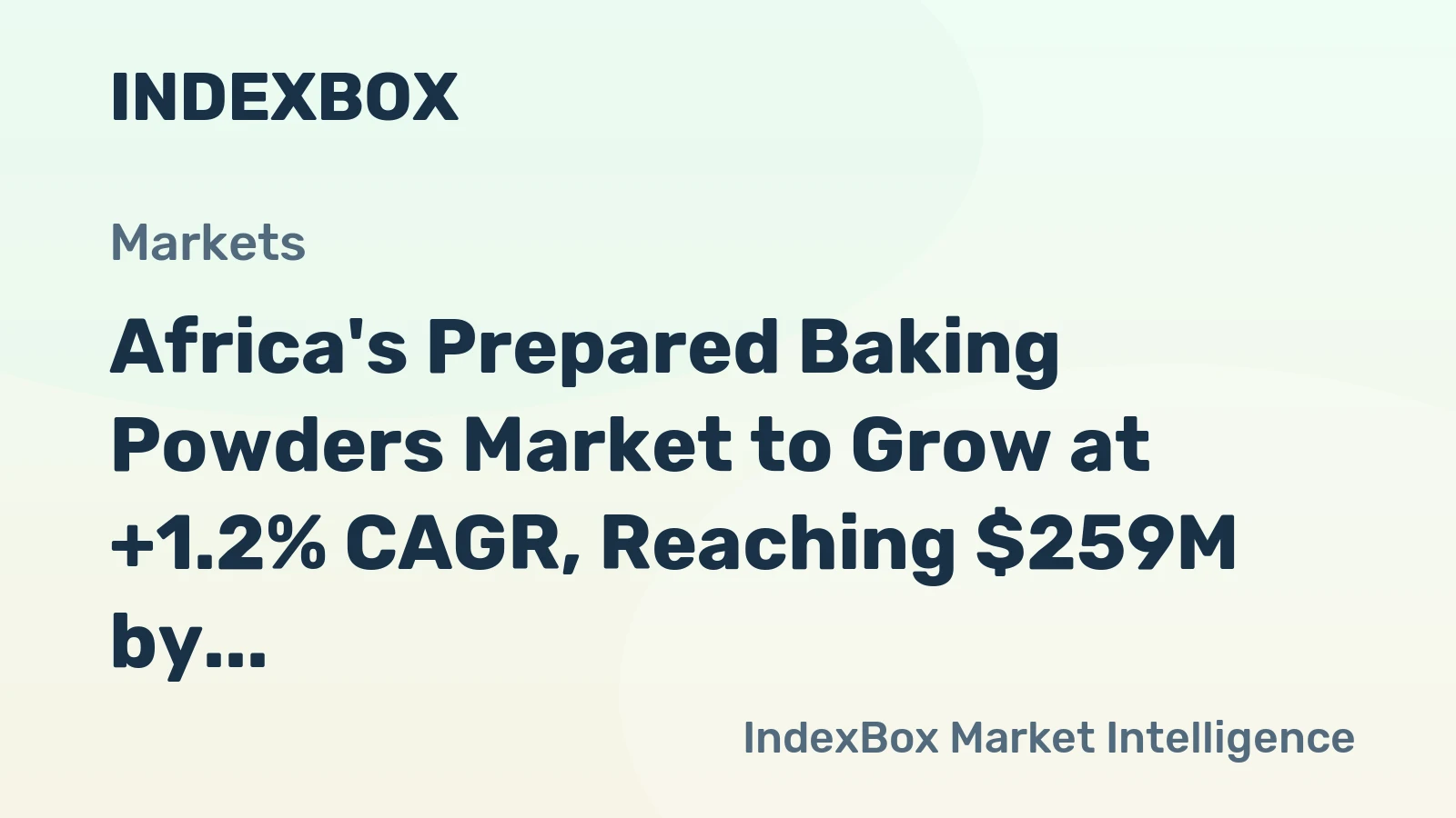 Africa's Prepared Baking Powders Market to Grow at +1.2% CAGR, Reaching $259M by 2035