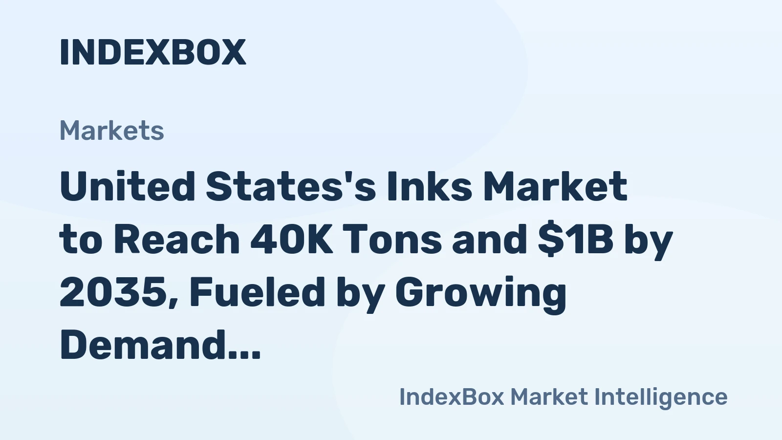 United States's Inks Market to Reach 40K Tons and $1B by 2035, Fueled by Growing Demand