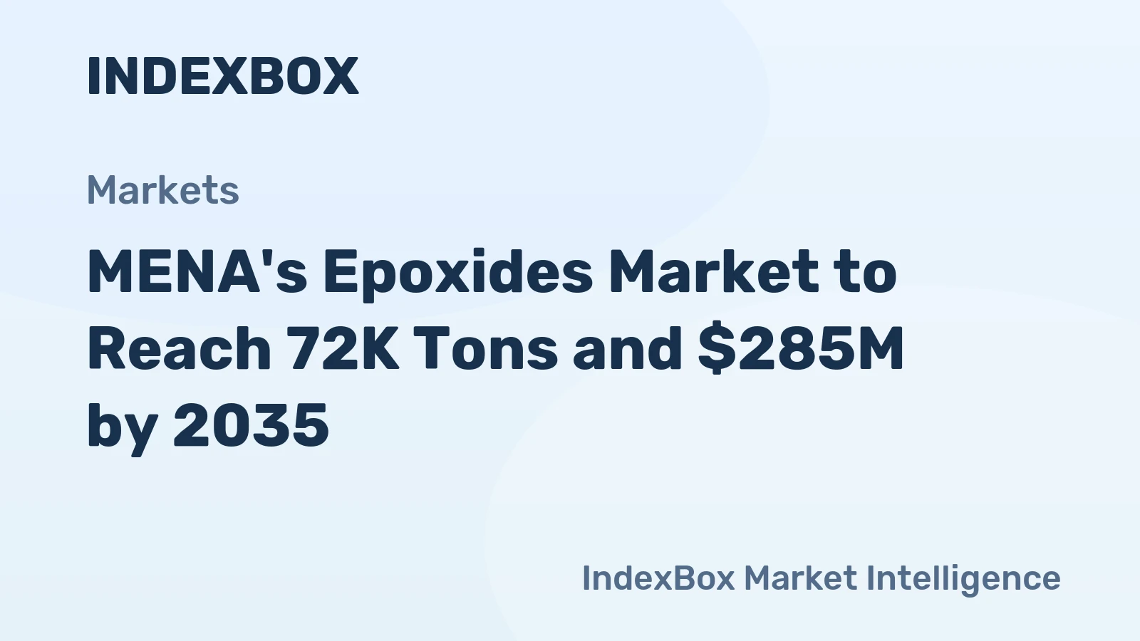 MENA's Epoxides Market to Reach 72K Tons and $285M by 2035