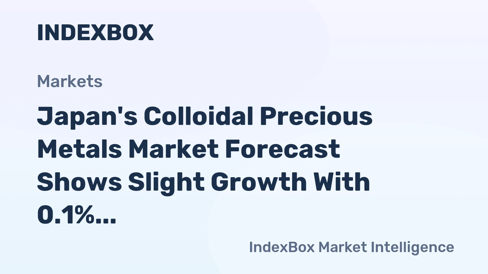 Japan's Colloidal Precious Metals Market Forecast Shows Slight Growth With 0.1% CAGR Through 2035