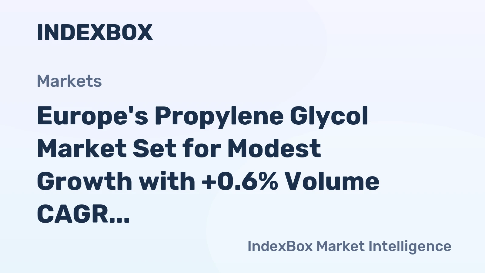 Europe's Propylene Glycol Market Set for Modest Growth with +0.6% Volume CAGR Through 2035