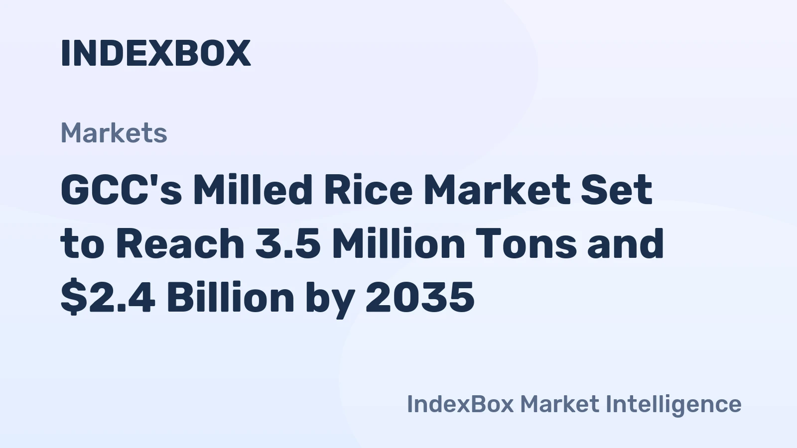 GCC's Milled Rice Market Set to Reach 3.5 Million Tons and $2.4 Billion by 2035
